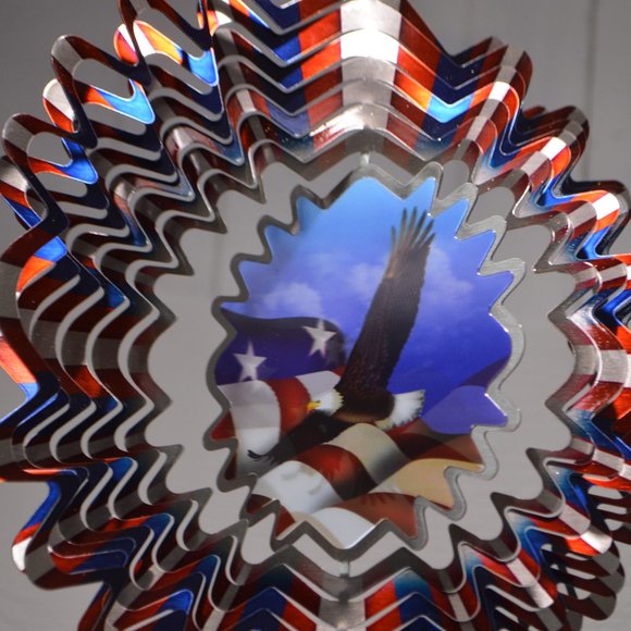 spinfinity | Accents | Large 2 Inch Animated American Eagle And Flag ...